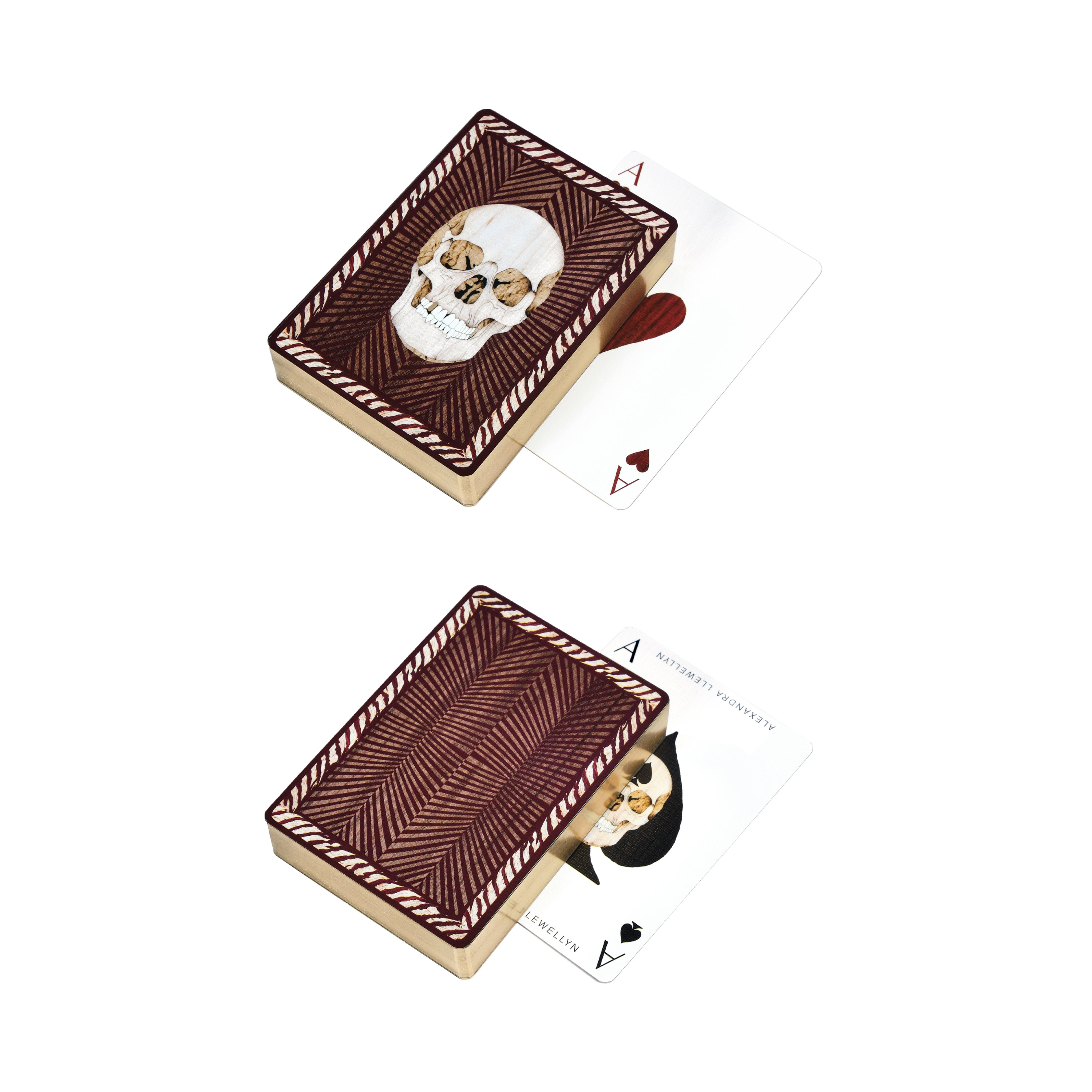 Skull and Signature Burgundy Playing Cards | Alexandra Llewellyn